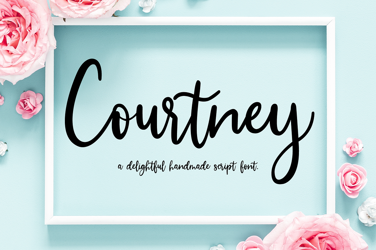 Courtney | Handwritten Script Font, a Script Font by Cate Shaner