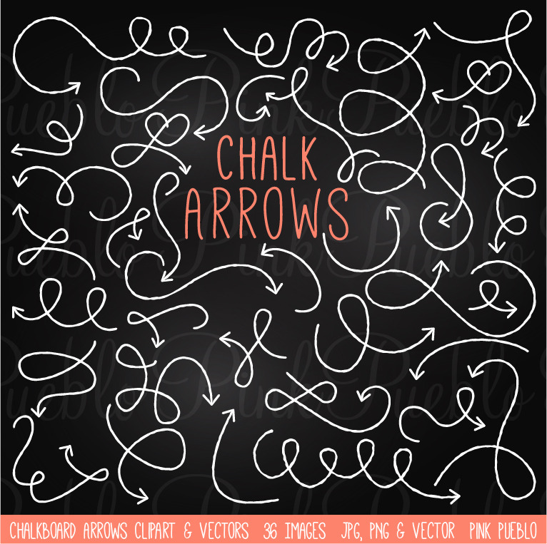 Chalkboard Arrows Clipart & Vectors, a Texture Illustration by PinkPueblo