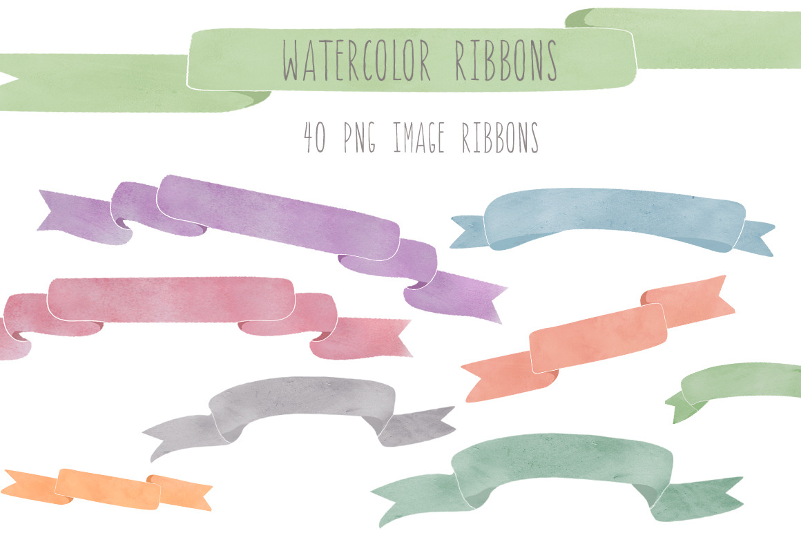 Watercolor Ribbons, an Illustration by Angie Makes