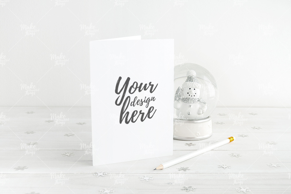 Christmas card mockup #0505, a Pens & Pencil Mockup by Make Beautiful ...