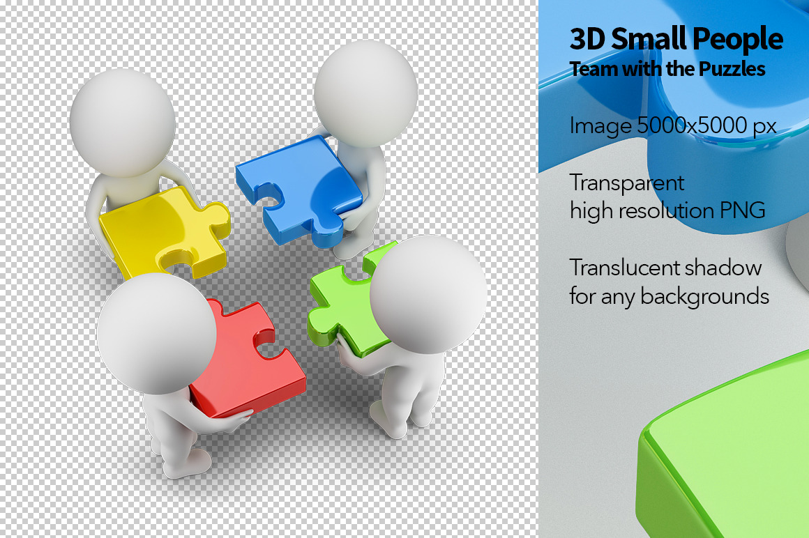 3D Small People - Puzzles, a Person Illustration by Anatoly Maslennikov