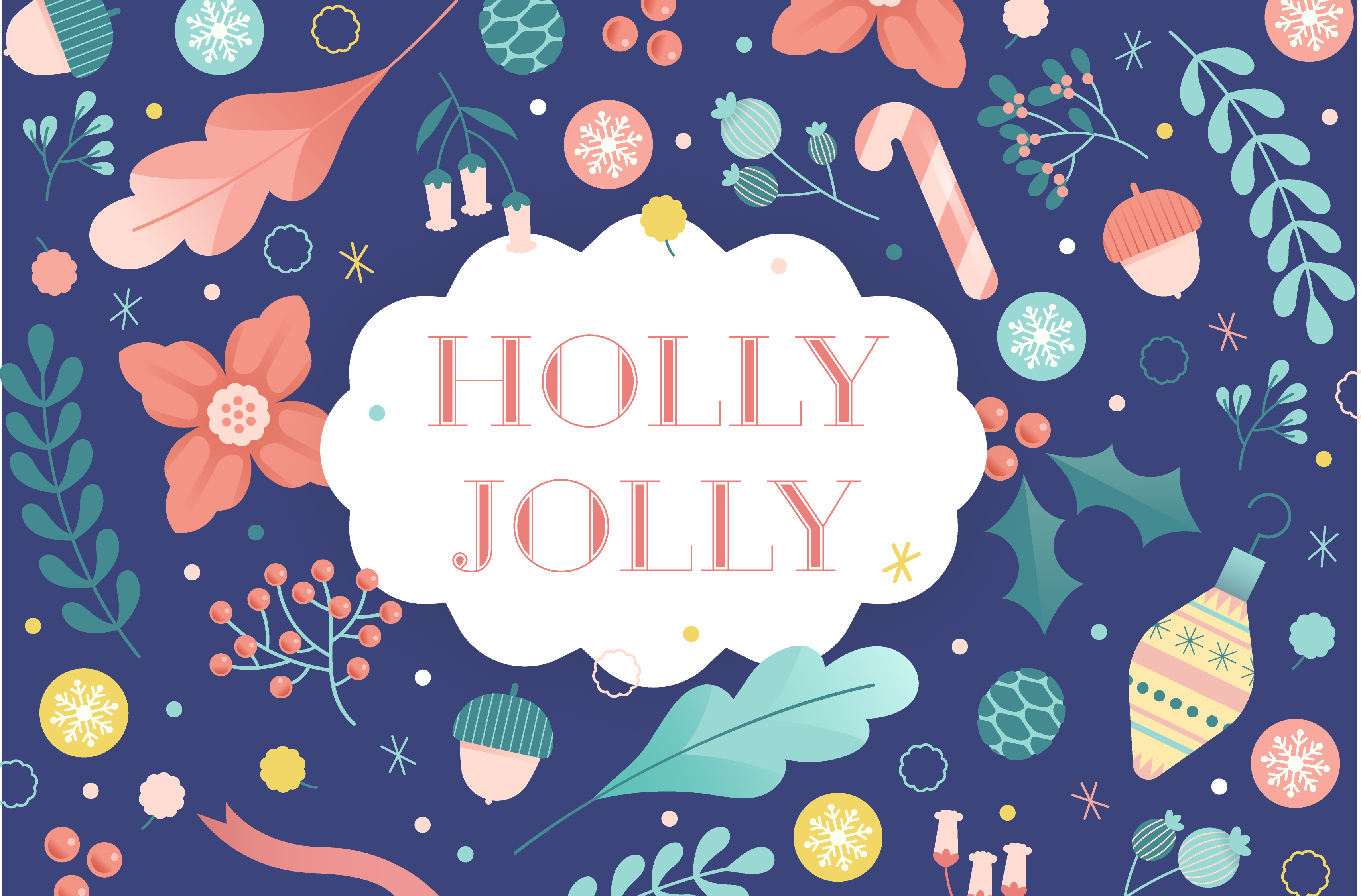 Holly Jolly Christmas Vector Graphic, an Illustration by MUA!
