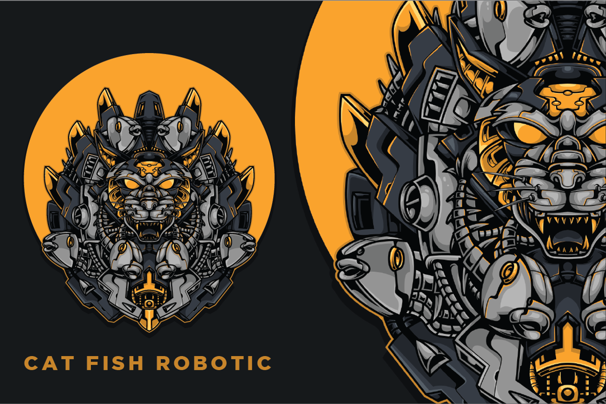 Cat Fish Robotic, an Animal Illustration by erix_ultrasonic