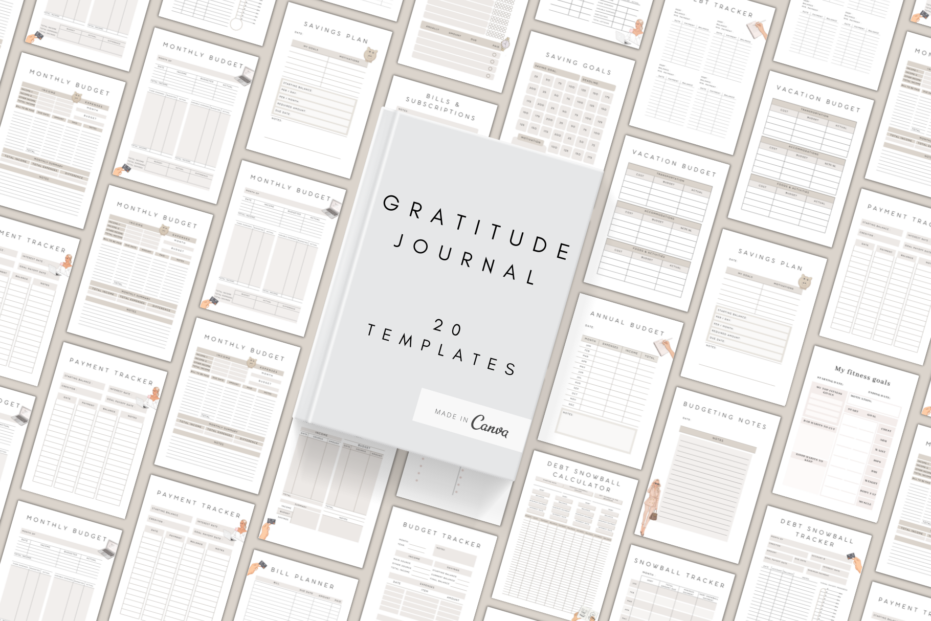 Editable Canva Gratitude Journal PDF, a Stationery Template by BRANDcontent