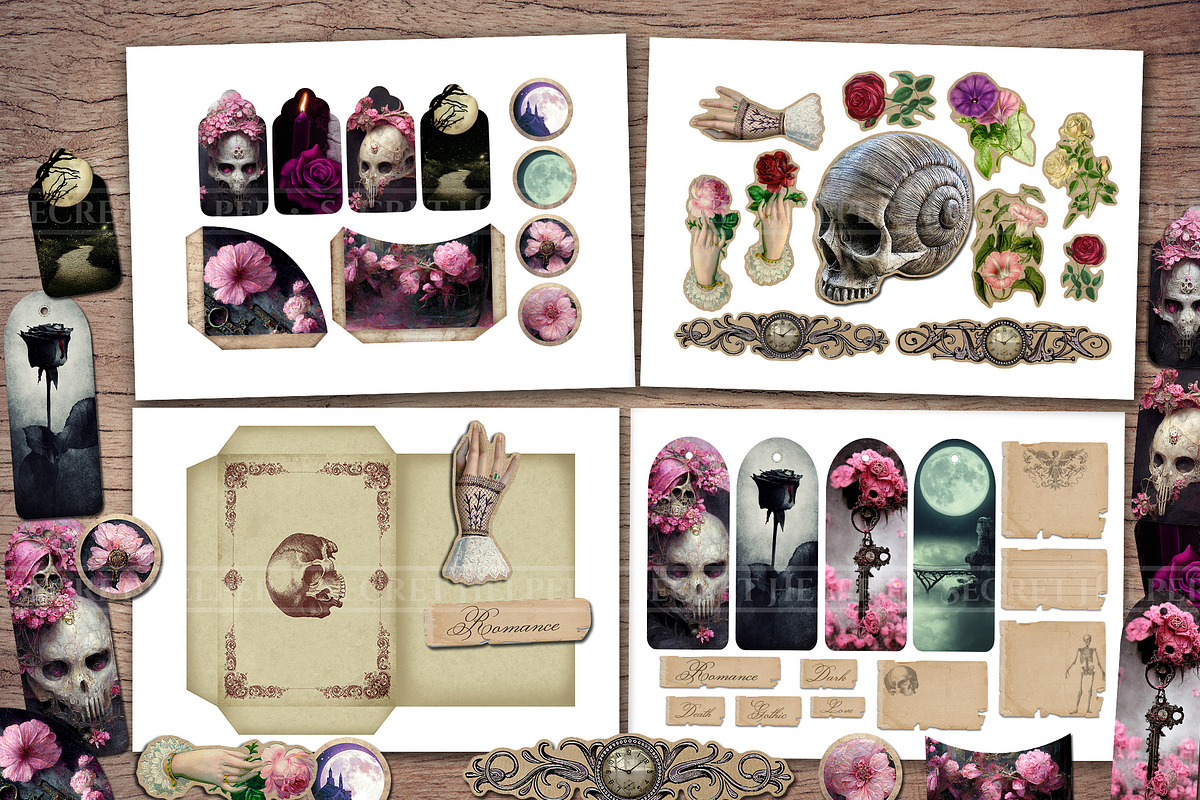 Gothic Romance Scrapbook Kit, an Illustration by Secret Helper