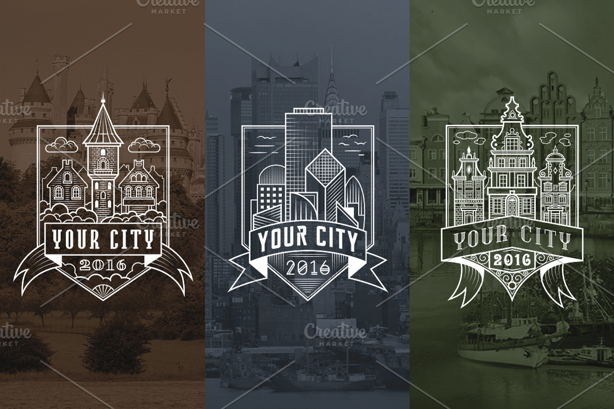 City Badges vol.1, a Branding & Logo Template by daseugen