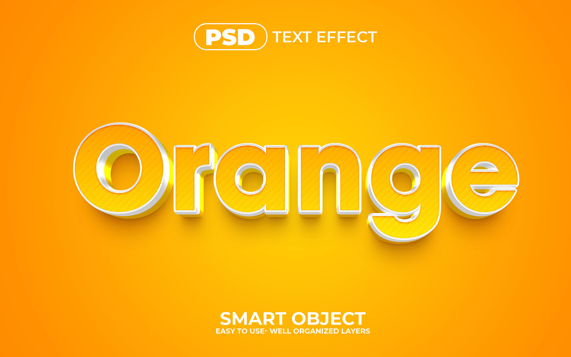 Orange 3D Editable psd Text Effect, an Action Add-On by Md Jahidul99 ...