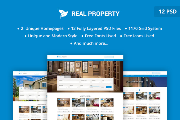 Real property PSD Template, a Websites & App Template by WebbyTemplates