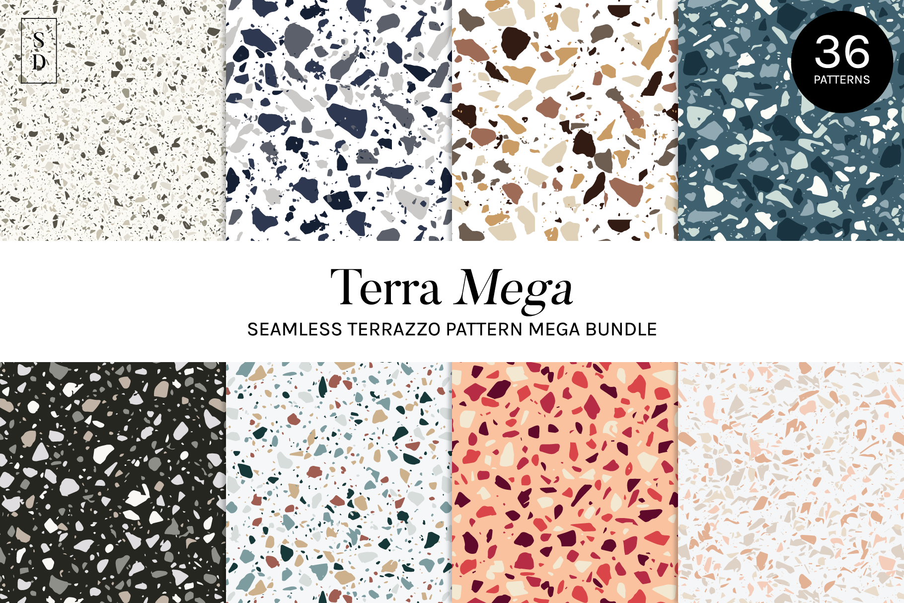 Terrazzo Seamless Pattern Bundle, a Pattern Graphic by Saguaro Digital