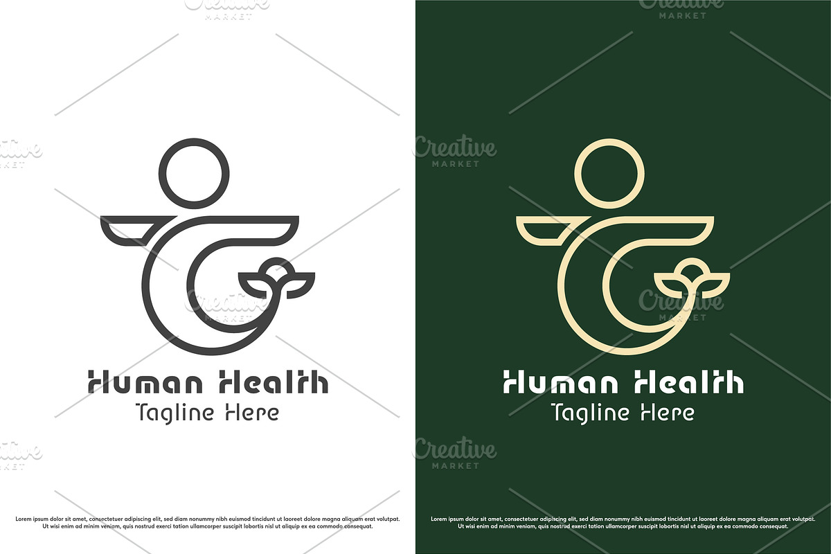 Human health logo design template