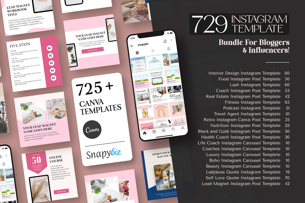 Editable Instagram Template Bundle