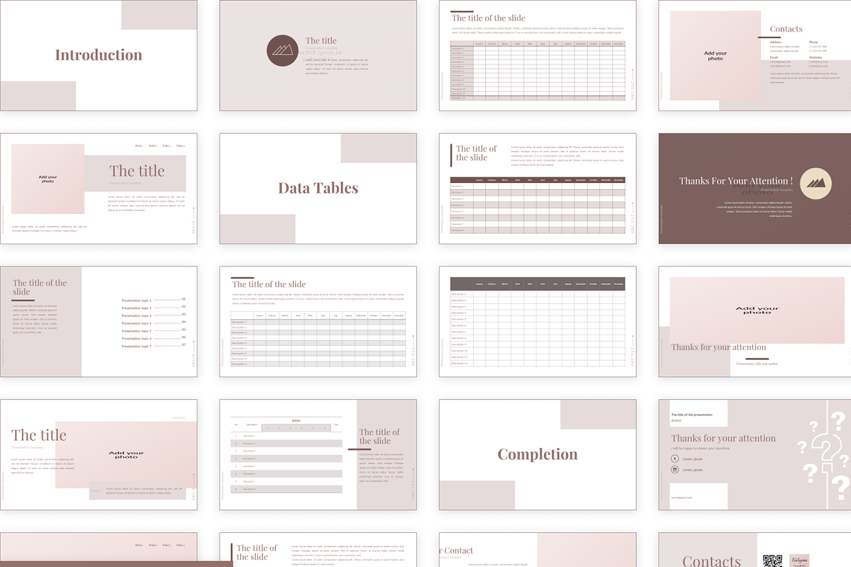 Beige presentation template, a Presentation Template by KaluginaWEB