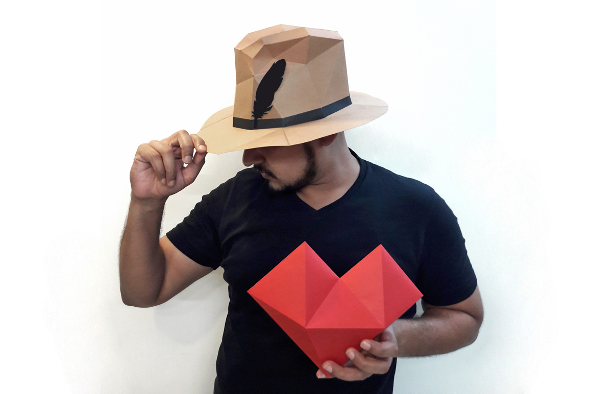 DIY Paper hat & heart -3d papercraft, a Templates & Theme by PAPER amaze