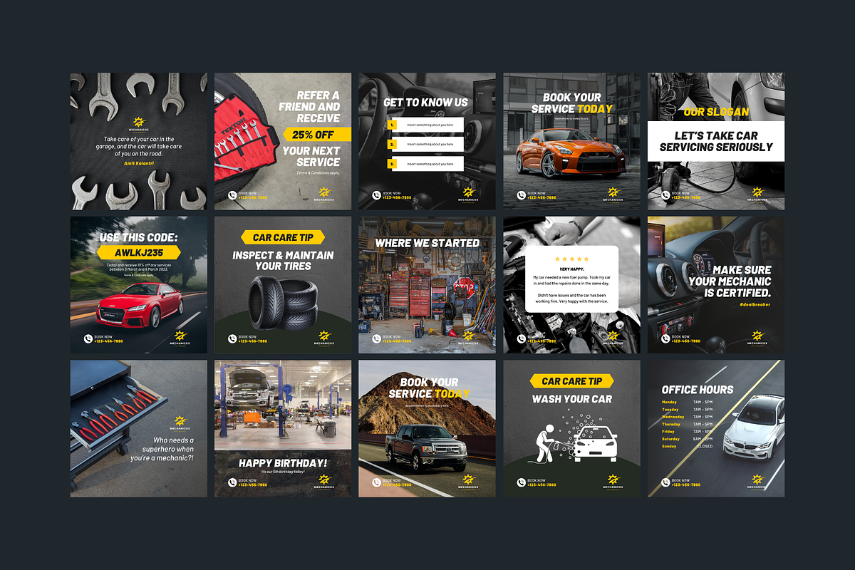 Mechanic Social Media Post Templates, a Social Media Template by ...