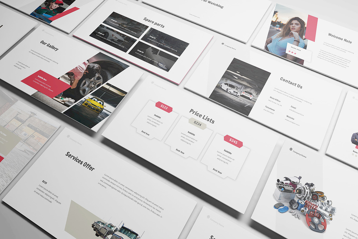 Car Repair Powerpoint Template, a Presentation Template by Formatika Studio