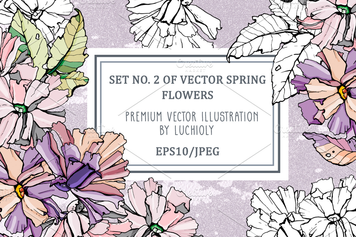 Set No. 2 of vector spring flowers, a Decorative Illustration by ...