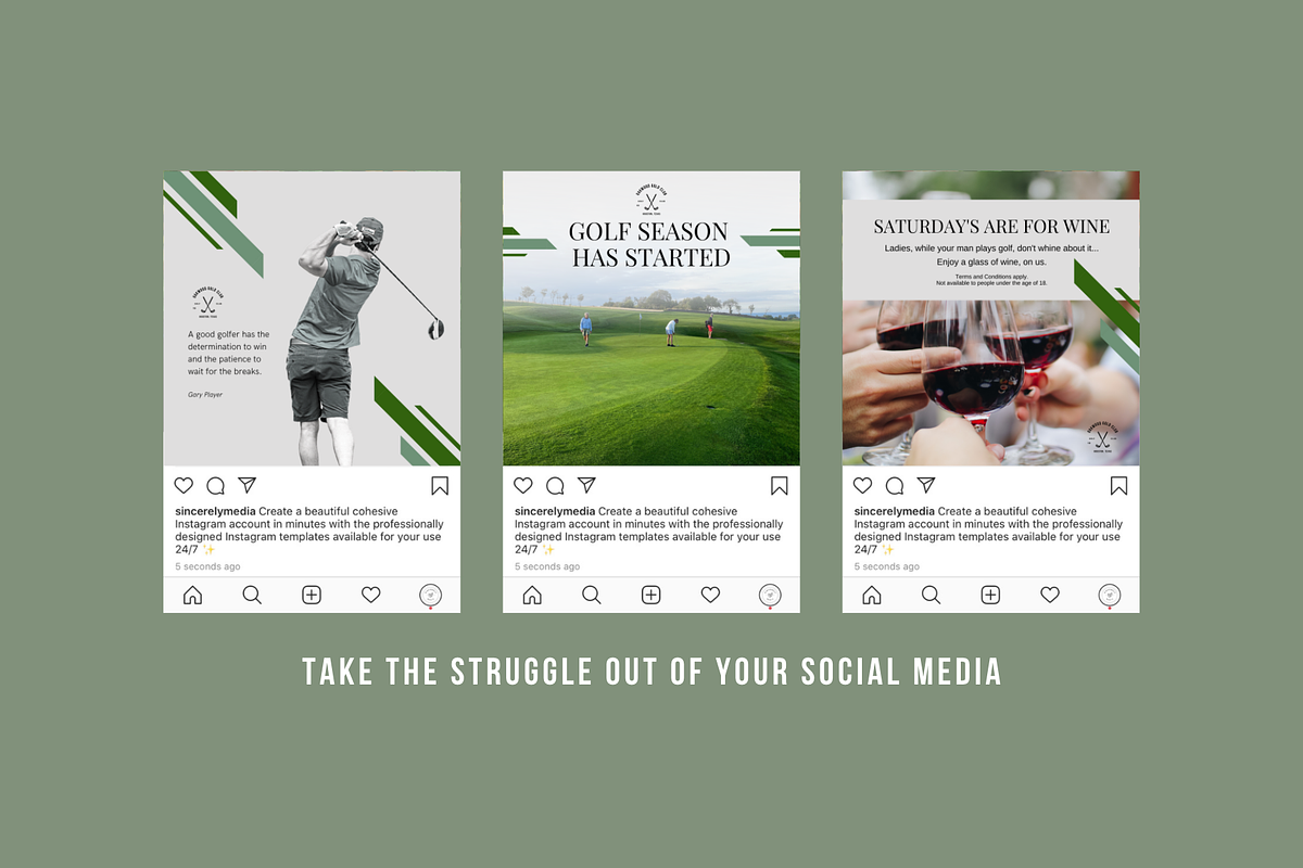Grey Golf Instagram Post Templates, a Social Media Template by ...