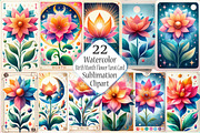Birth Month Flower Tarot Card Png, an Illustration by designhome