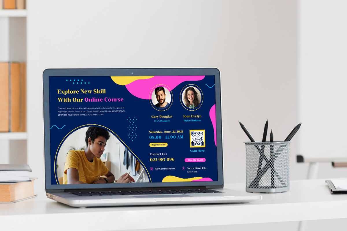 Online Course Digital Poster, a Templates & Theme by Rahardi Creative