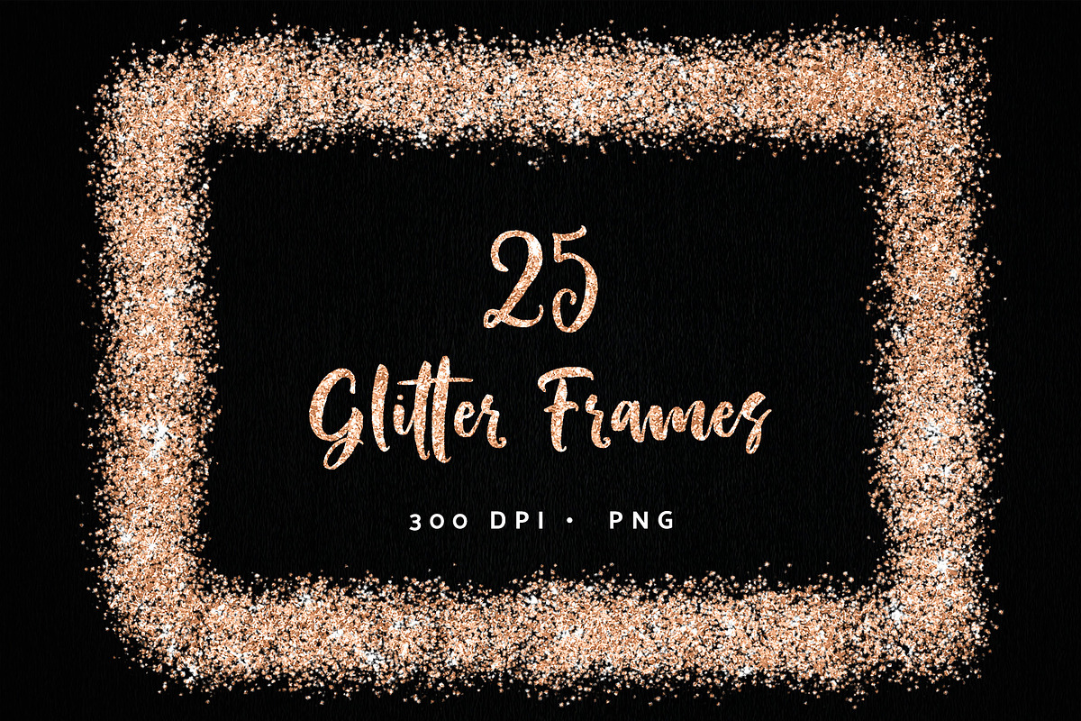 Rose Gold Confetti Frames Borders, a Texture Graphic by Nifty Template ...
