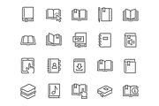 Line Book Icons, an Outline Icon by Davooda