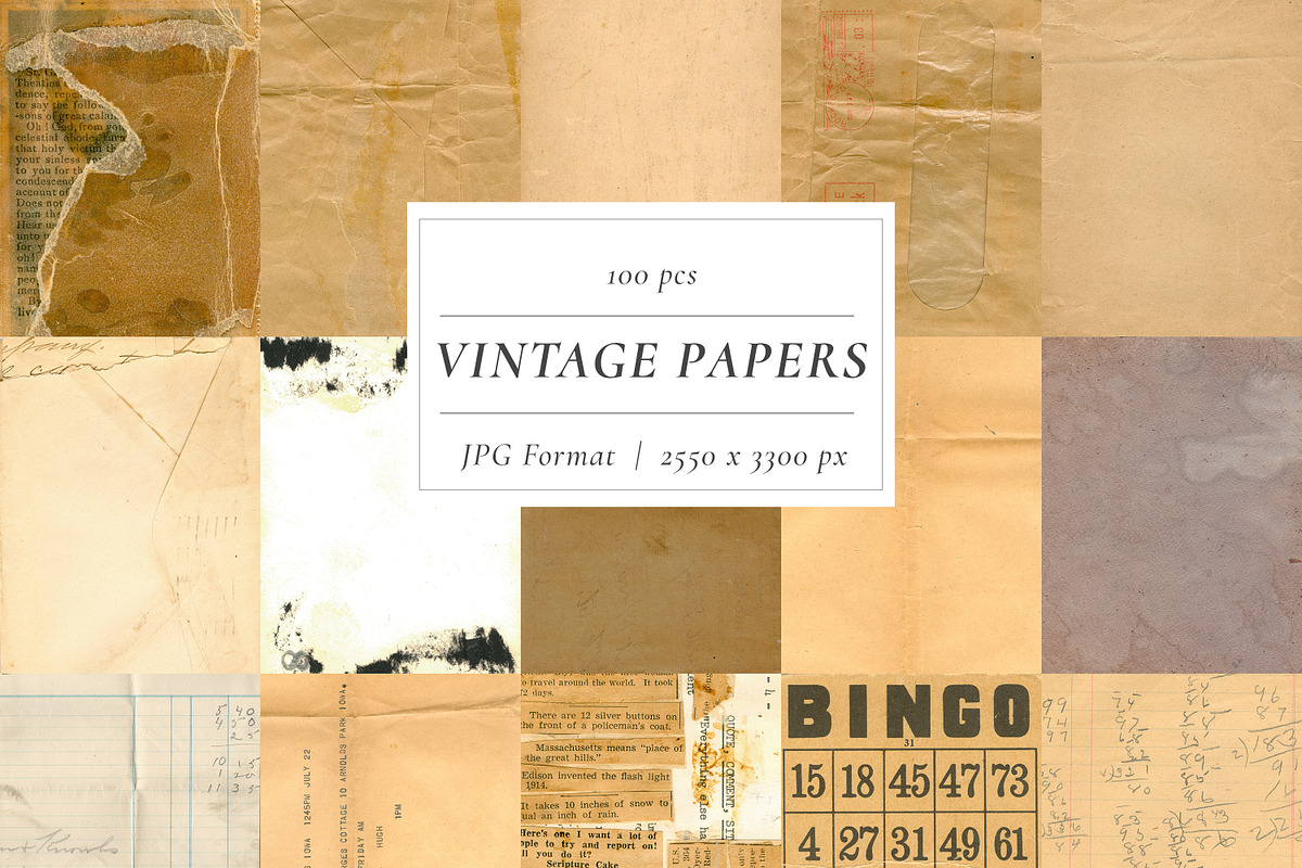 Vintage Paper Textures Mega Pack, a Texture Graphic by Eclectic Anthology