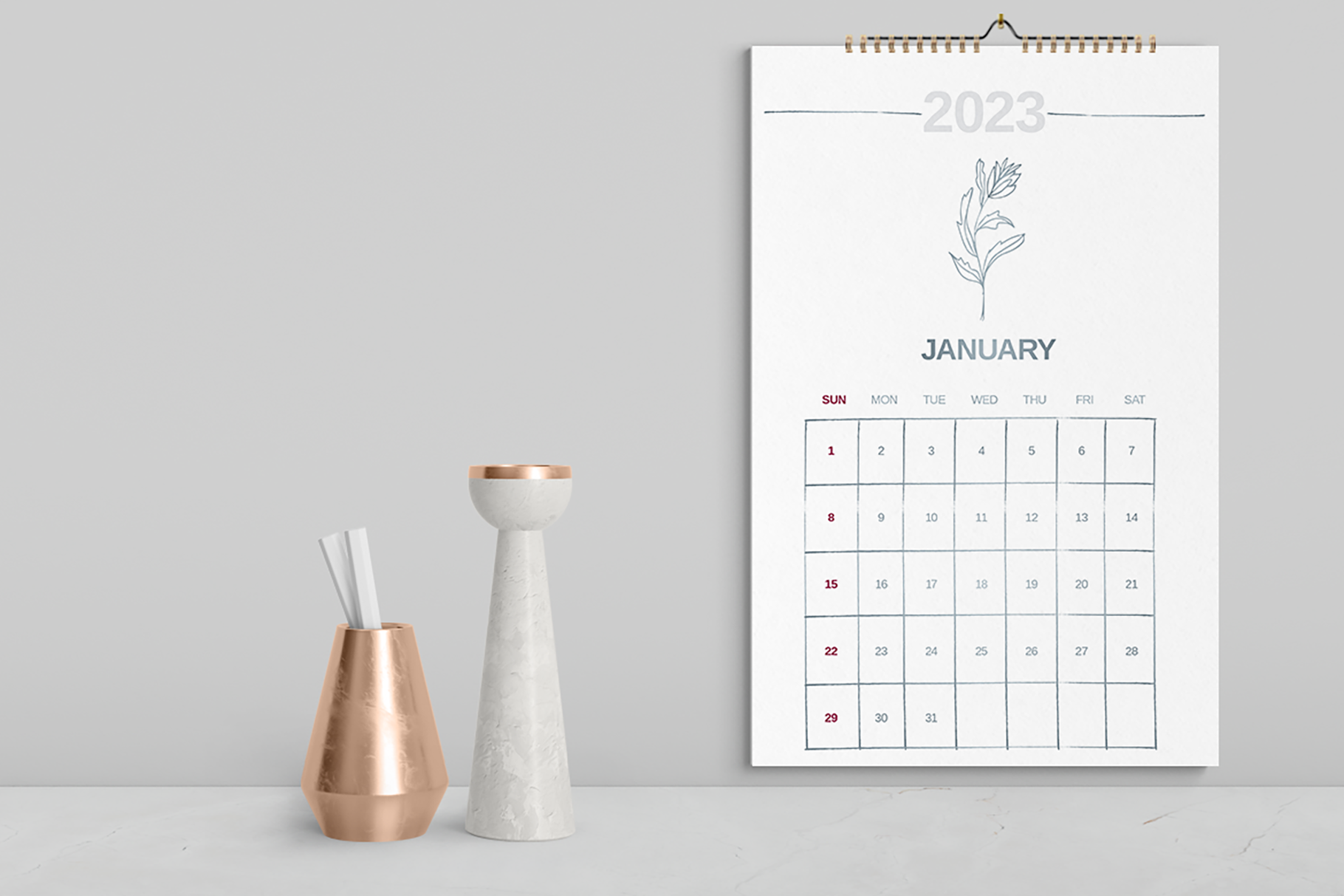 Wall Calendar 2023 Template, a Stationery Template by Boris Cupac ...