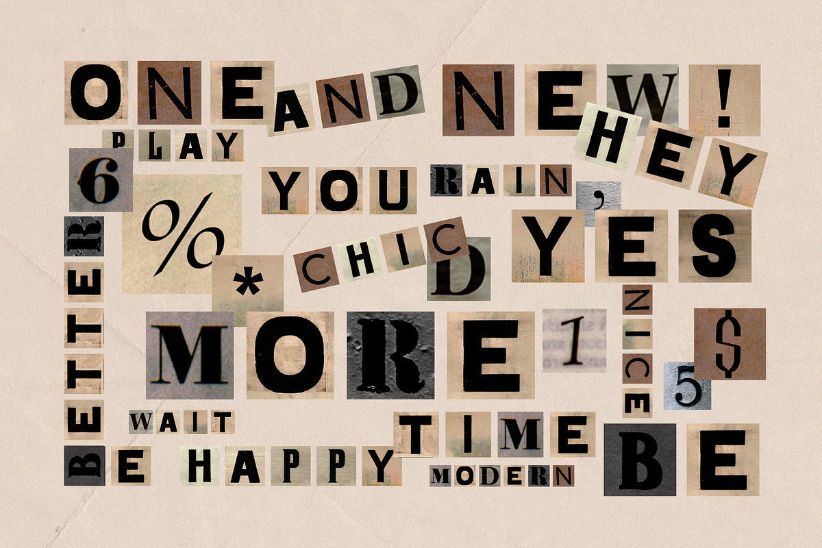 Collage Font, a Font by elvinova