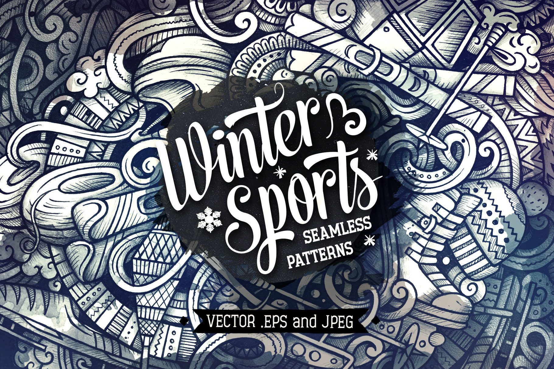 Winter Sports Graphics Patterns, a Pattern Graphic by BALABOLKA