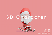 chibi santa sitting on a snow sled, a Person Illustration by ...