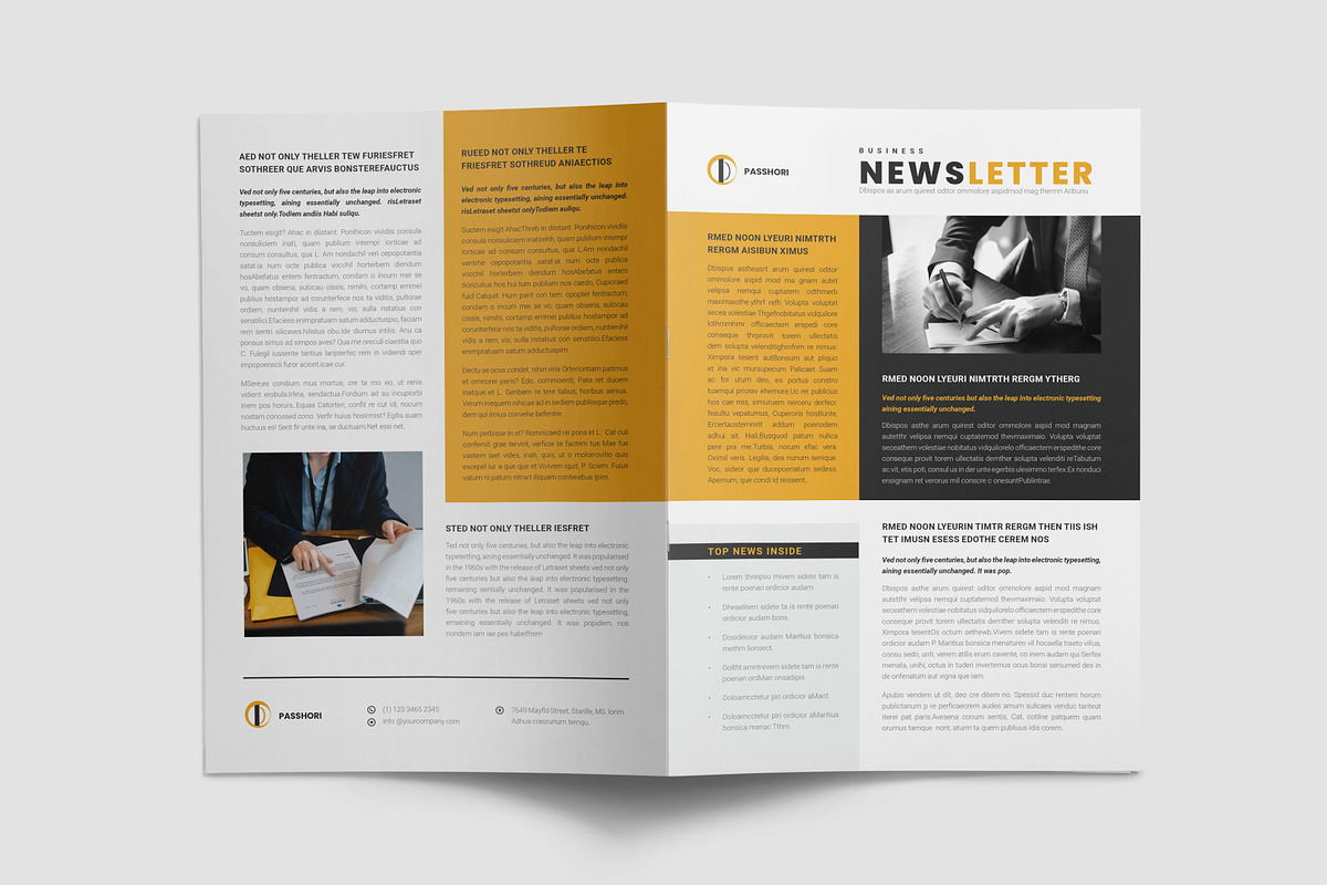 Newsletter Template | Adobe InDesign, a Brochure Template by HR Studio