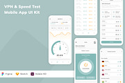 VPN & Speed Test Mobile App UI Kit, an UI Kit Template by Betush