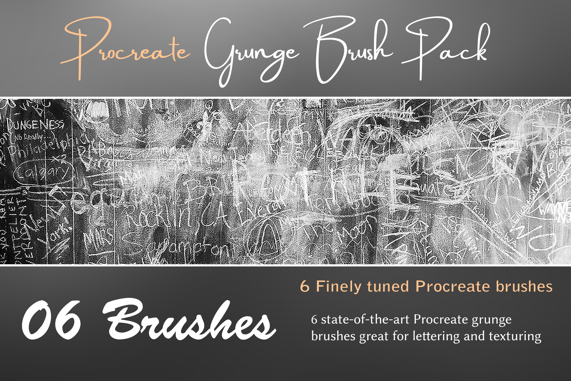 Procreate Grunge Brush Pack, a Brush Add-On by Extreme Brushes