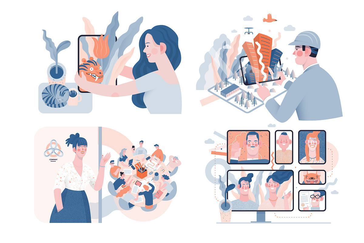 Technology graphics set, color 3, a Technology Illustration by Grivina ...