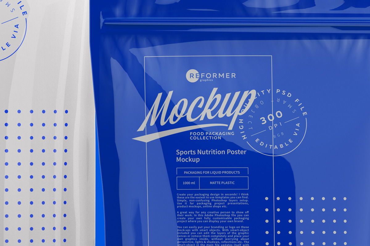 Sports Nutrition Poster Mock-Up, a Packaging Mockup by Reformer Mockup