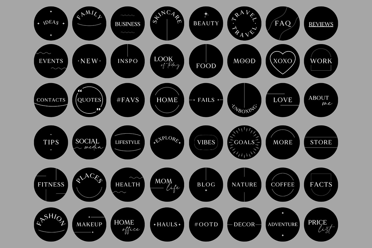 Black Instagram Highlight Covers, a Social Media Template by Boltik Studio