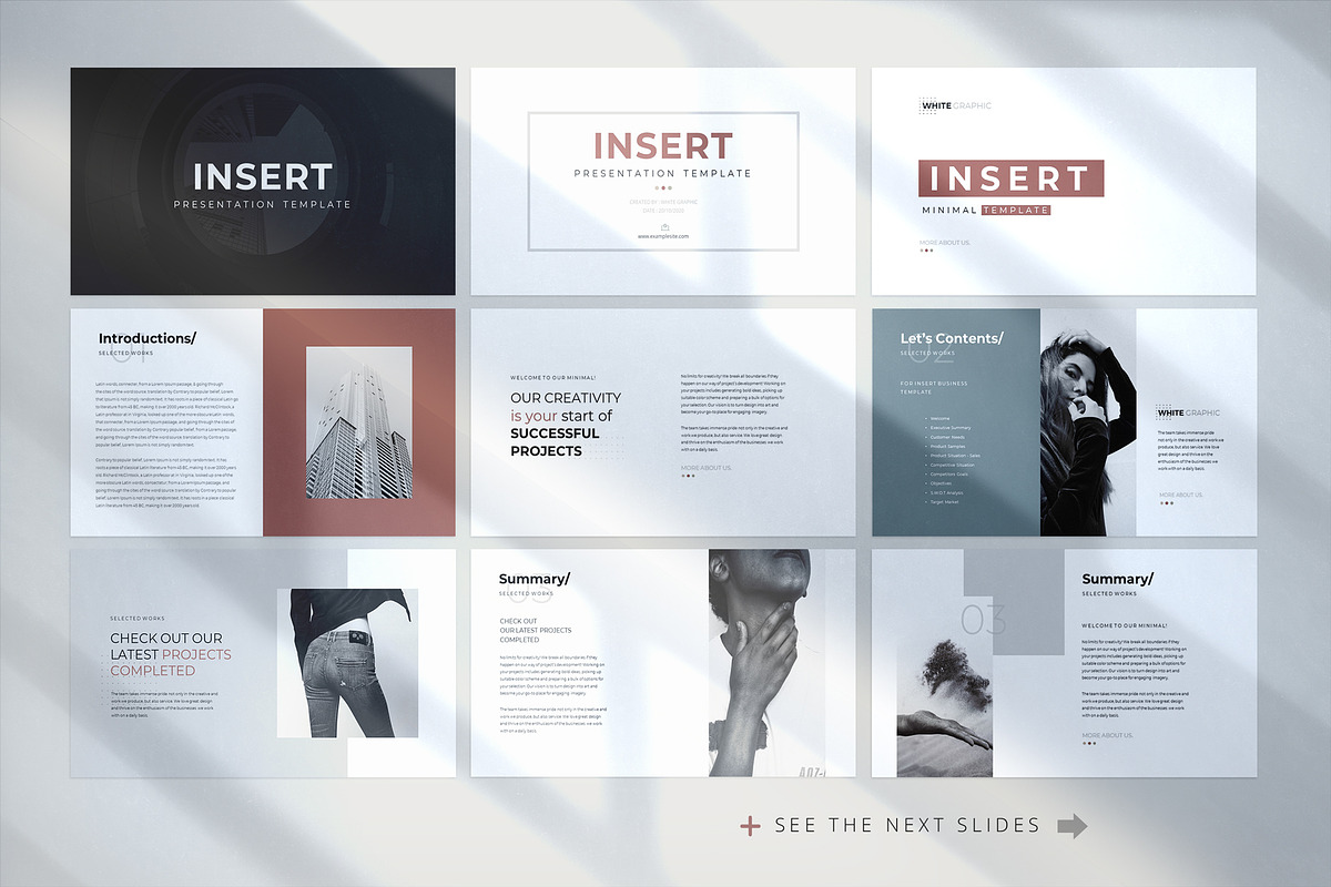 Insert Modern PowerPoint Template, a Presentation Template by White Graphic
