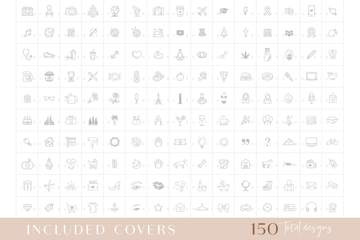 150 White Instagram Highlight Covers, a Social Media Template by Indie ...