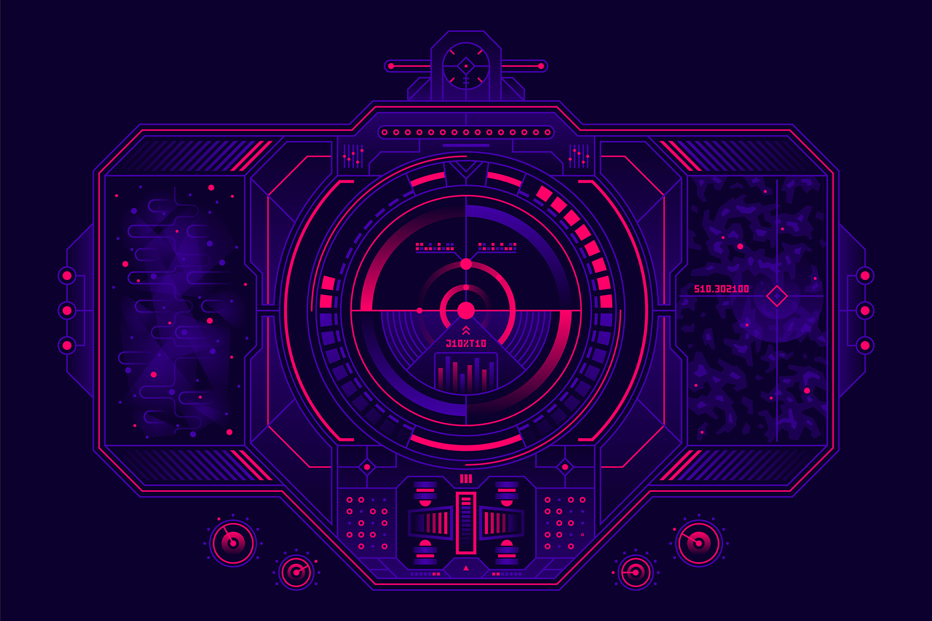Cyberpunk HUD Interface Elements, an Object Graphic by 2DFUNS