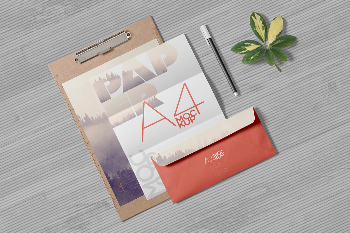 Realistic Paper Mockups, a Stationery Template by ZippyPixels