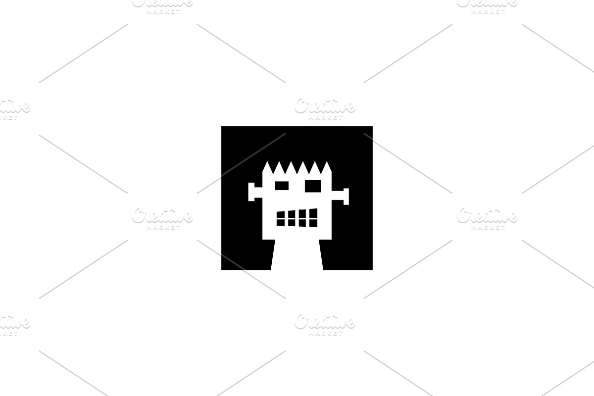 Face of a monster logo design