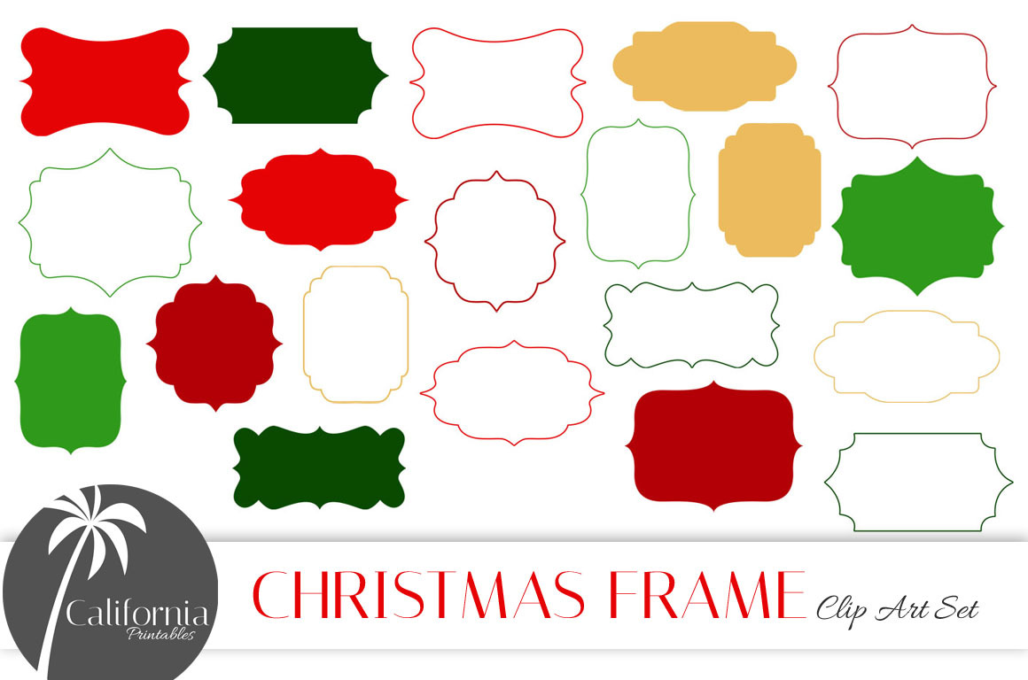 Christmas Frame Clip Art Set, an Illustration by Nagore Rodriguez Design