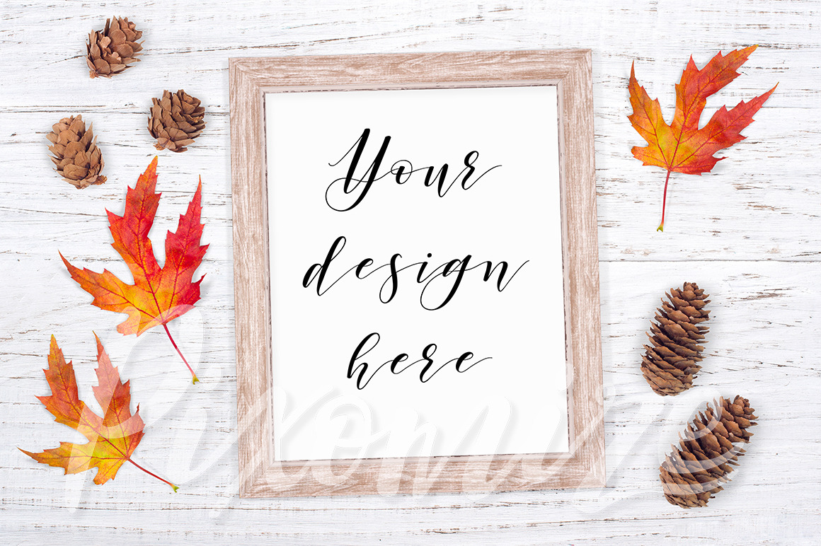 Fall Themed Frame Mockup, a Print Template by Pixomize