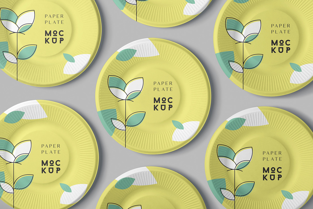 Paper Plate Mockups, a Product Mockup by DesignNeutrons