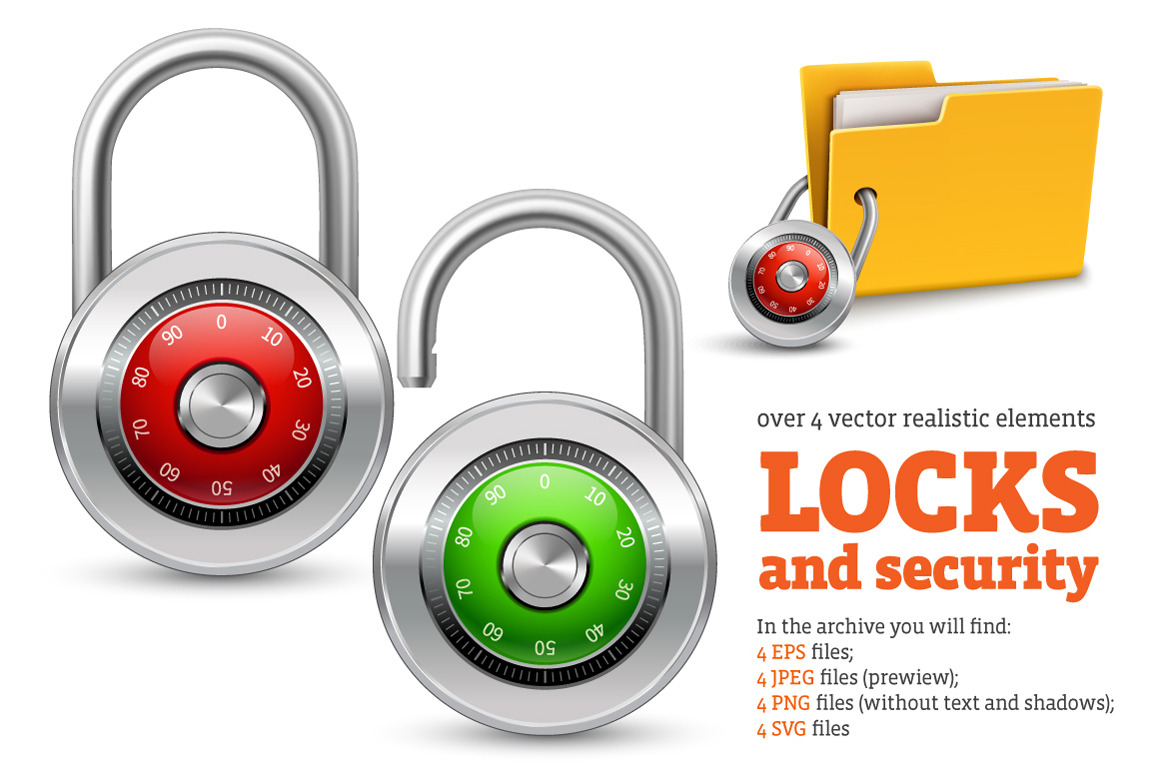 Locks Realistic Set | Graphic Objects ~ Creative Market