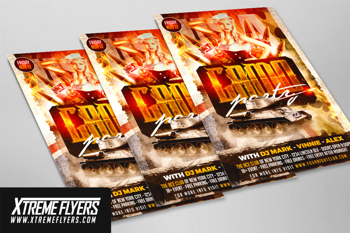 Camo Party Flyer, a Flyer Template by XtremeFlyers
