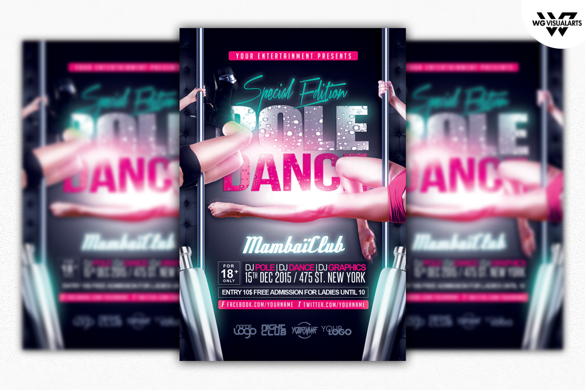 POLE DANCE Flyer Template, a Flyer Template by WG DESIGN