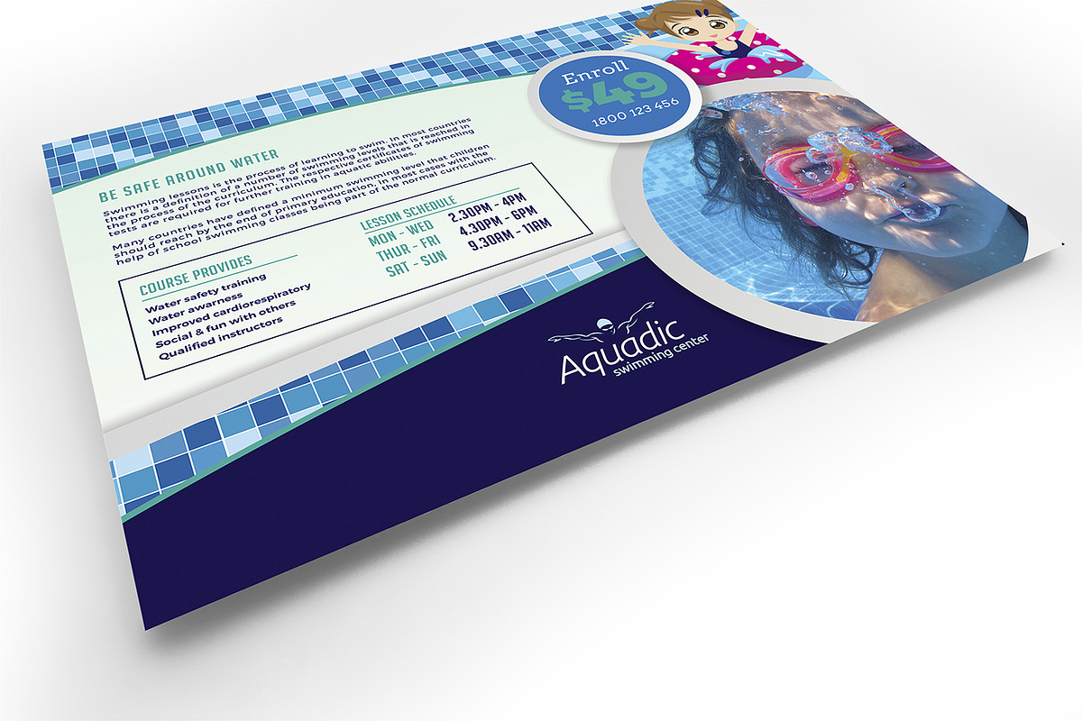 Swimming Pool Flyer Template, a Flyer Template by BrandPacks