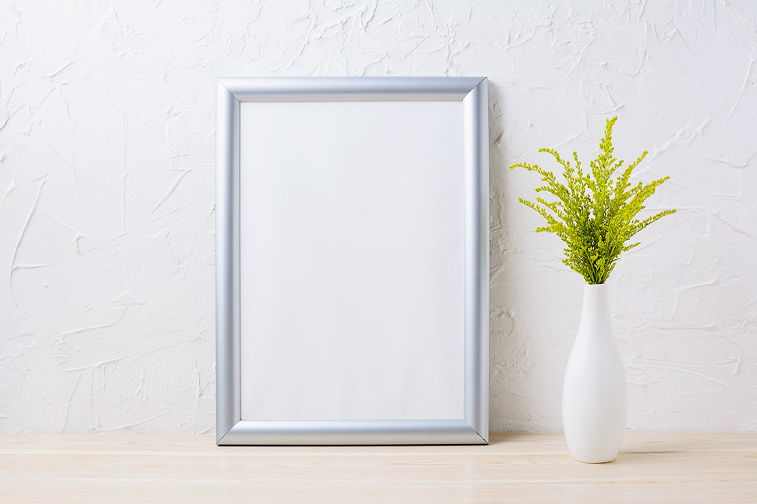 Silver frame mockup, a Print Template by TasiPas