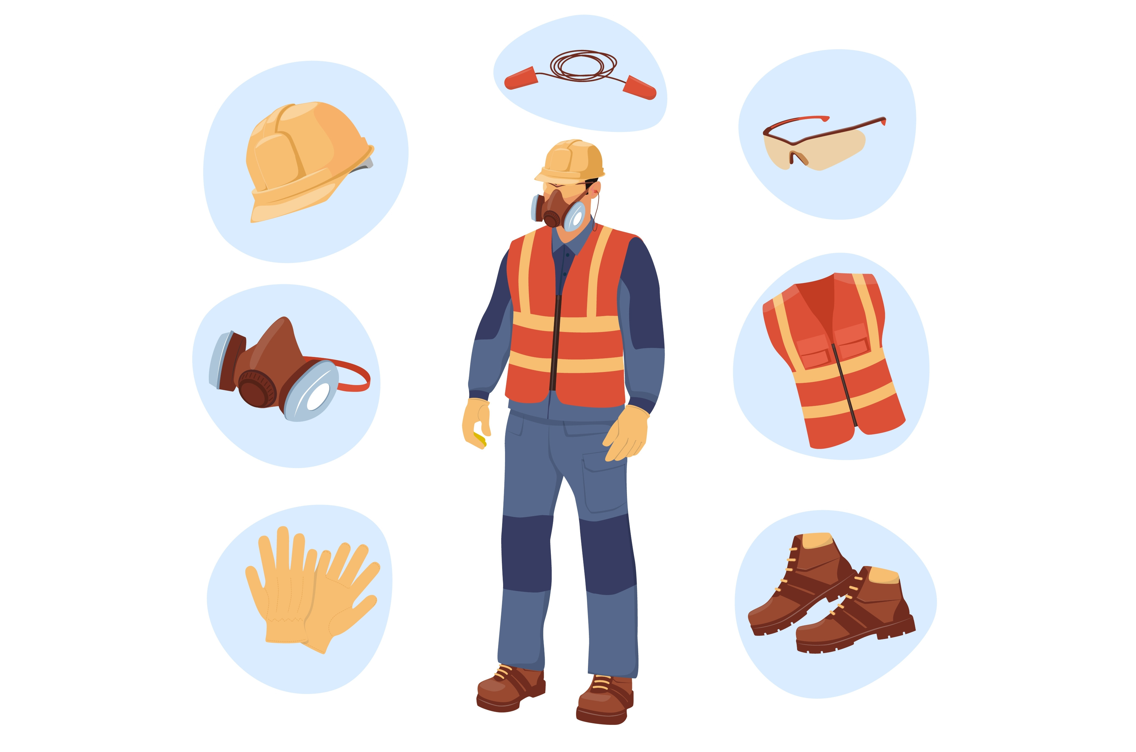 Personal protective equipment. Man, an Illustration by YummyBuum